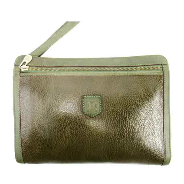 【BIGお買い物ラリー★30%OFFセール中】セリーヌ CELINE クラッチバッグ グリーン レディース 中古