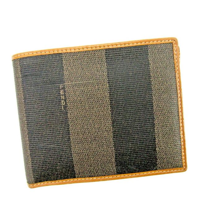【BIGお買い物ラリー★30%OFFセール中】フェンディ FENDI 二つ折り財布ペカン ベージュ ブラック レディース 中古