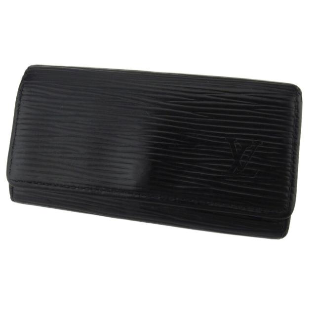 【BIGお買い物ラリー★30%OFFセール中】ルイ・ヴィトン LOUIS VUITTON キーケースエピ ミュルティクレ4 ブラック ゴールド レディース 中古