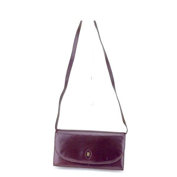 【BIGお買い物ラリー★30%OFFセール中】バリー BALLY ショルダーバッグBマーク 2WAY ブラウン ゴールド レディース 中古