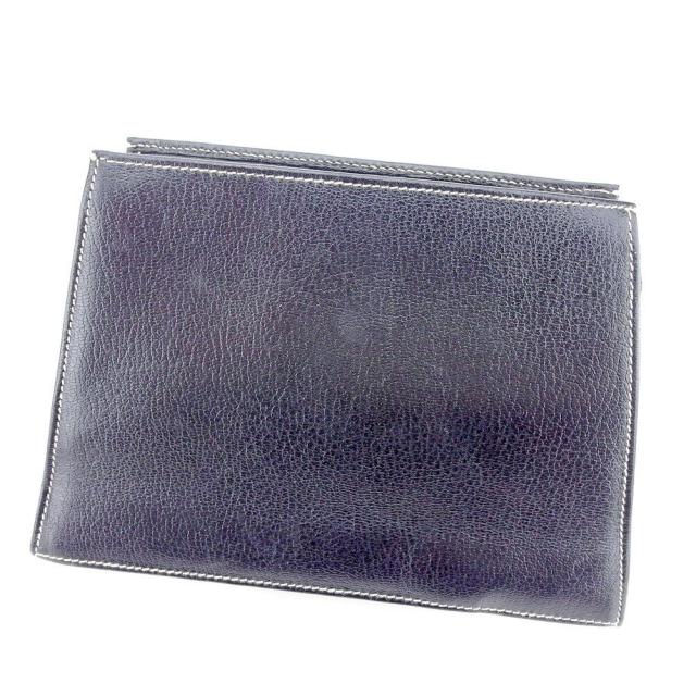 【X'masセール★30%OFF】サルヴァトーレフェラガモ Salvatore Ferragamo ポーチ台形 ブラック ゴールド レディース 中古