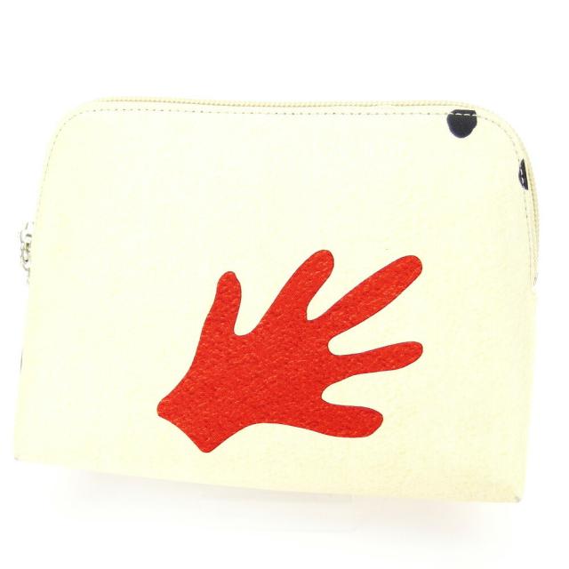 【BIGお買い物ラリー★30%OFFセール中】ブルガリ BVLGARI ポーチハンドモチーフ MANI AL VENTO ベージュ レッド ブラック シルバー レディース 中古