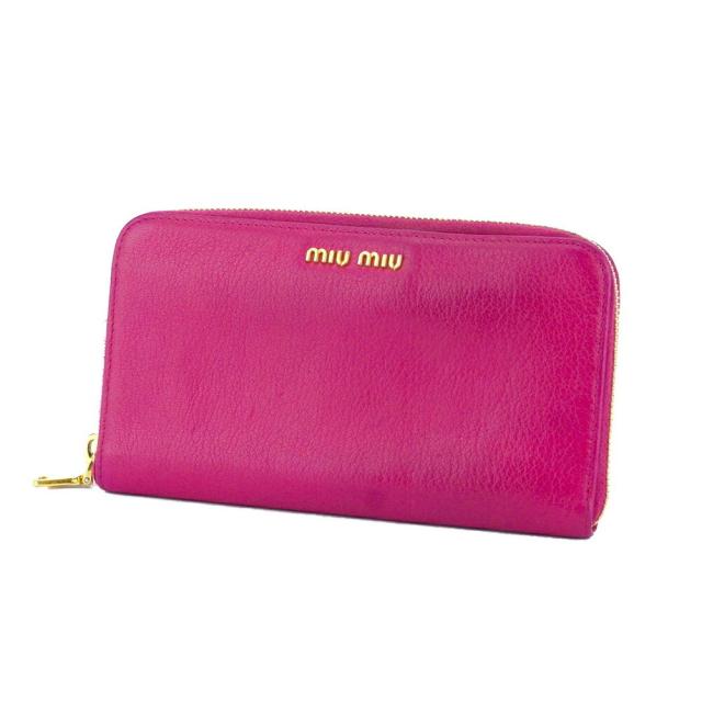 【X'masセール★30%OFF】ミュウミュウ MIUMIU 長財布 ピンク レディース 中古