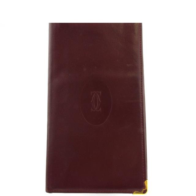 【X'masセール★30%OFF】カルティエ CARTIER 札入れマストライン ボルドー ゴールド レディース 中古