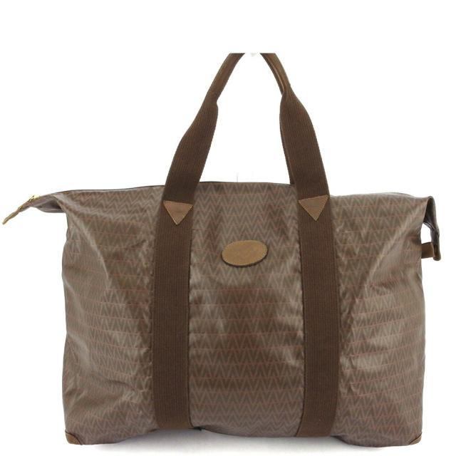 【BIGお買い物ラリー★30%OFFセール中】マリオ・ヴァレンティノ MARIO VALENTINO トートバッグMVマーク 大容量 ラージ ブラウン ゴールド レディース 中古