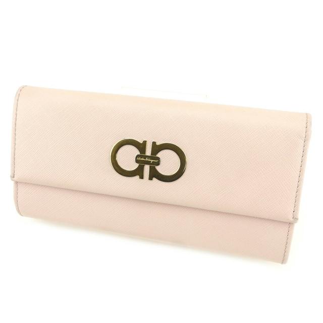 【BIGお買い物ラリー★30%OFFセール中】サルヴァトーレフェラガモ Salvatore Ferragamo 長財布ガンチーニ ピンク レディース 中古