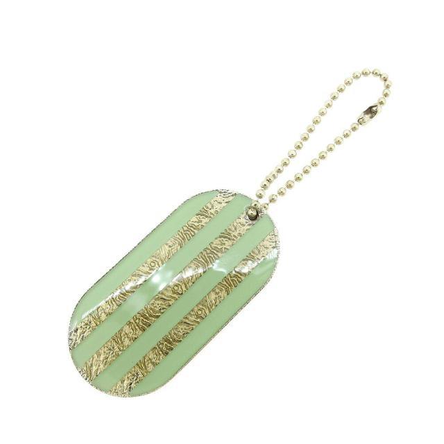 【X'masセール★30%OFF】シャネル CHANEL キーホルダーロゴプレート シルバー グリーン ゴールド レディース 中古