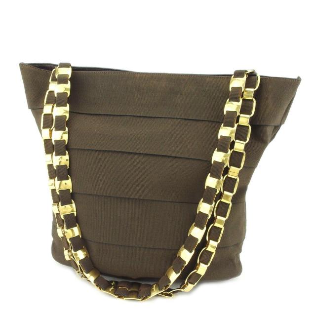 【BIGお買い物ラリー★30%OFFセール中】サルヴァトーレフェラガモ Salvatore Ferragamo トートバッグヴァラ金具 ブラウン レディース 中古