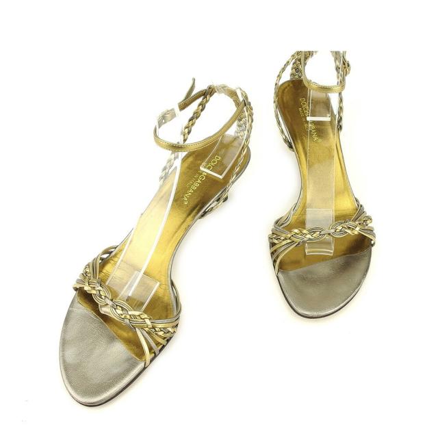 【BIGお買い物ラリー★30%OFFセール中】ドルチェアンドガッバーナ DOLCE&GABBANA サンダル #37 ゴールド レディース 中古 X'masセール☆30%OFF】ドルチェアンドガッバーナ DOLCE&GABBANA