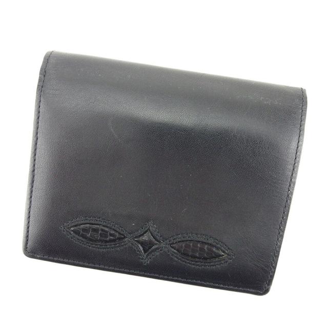 【BIGお買い物ラリー★30%OFFセール中】ヴァレンティノ・ガラヴァーニ Valentino Garavani 二つ折り財布 ブラック レディース 中古