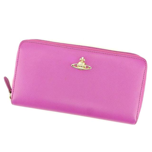 【BIGお買い物ラリー★30%OFFセール中】ヴィヴィアンウエストウッド Vivienne Westwood 長財布オーブ ピンク レディース 中古