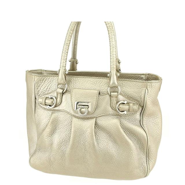 【BIGお買い物ラリー★30%OFFセール中】サルヴァトーレフェラガモ Salvatore Ferragamo ハンドバッグガンチーニ シルバー レディース 中古