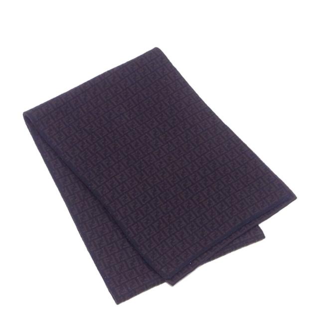 【X'masセール★30%OFF】フェンディ FENDI マフラーズッキーノ リバーシブル ブラック ブラウン レディース 中古