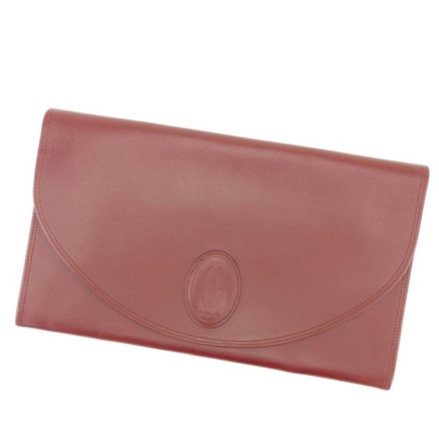 【BIGお買い物ラリー★30%OFFセール中】カルティエ CARTIER クラッチバッグマストライン ボルドー レディース 中古
