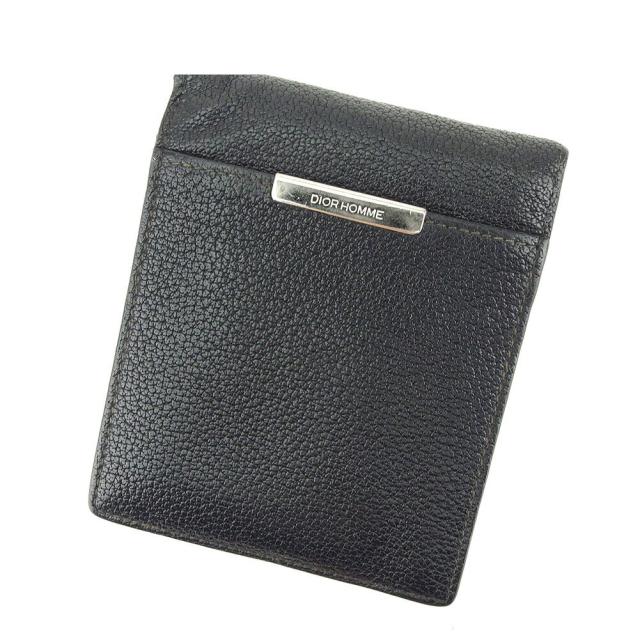 【BIGお買い物ラリー★30%OFFセール中】ディオール・オム DIOR HOMME 二つ折り財布 ブラック レディース 中古