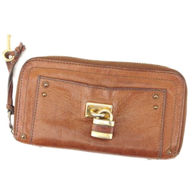 【BIGお買い物ラリー★30%OFFセール中】クロエ Chloe 長財布パティントン ライトブラウン レディース 中古