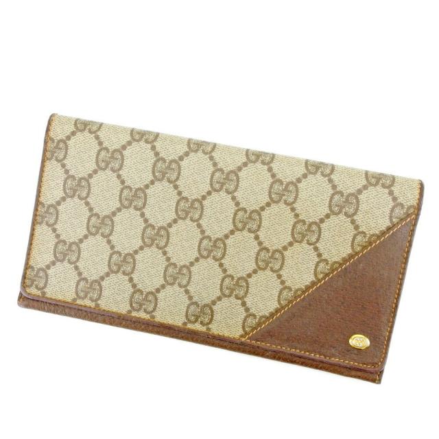 【BIGお買い物ラリー★30%OFFセール中】グッチ GUCCI 長財布GG柄 ベージュ レディース 中古