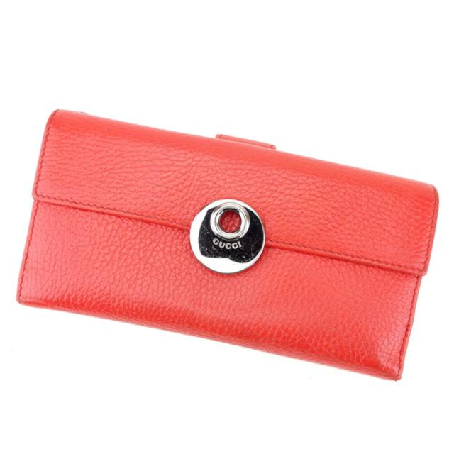 【BIGお買い物ラリー★30%OFFセール中】グッチ GUCCI 長財布 レッド レディース 中古