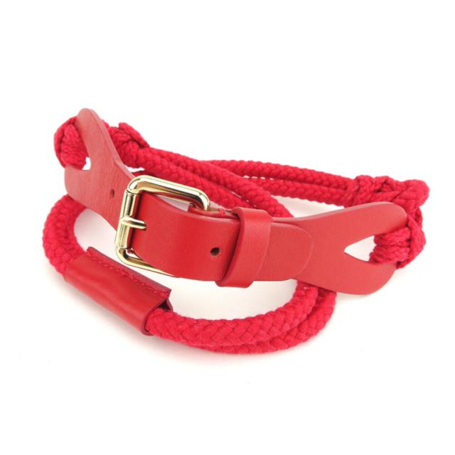 【BIGお買い物ラリー★30%OFFセール中】レッドヴァレンティノ RED VALENTINO ベルトロープベルト レッド ゴールド レディース 中古