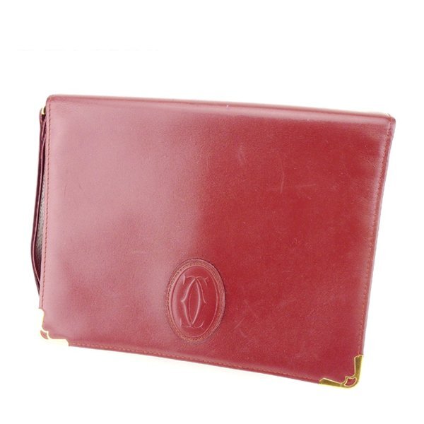 【X'masセール★30%OFF】カルティエ CARTIER クラッチバッグマストライン ボルドー レディース 中古