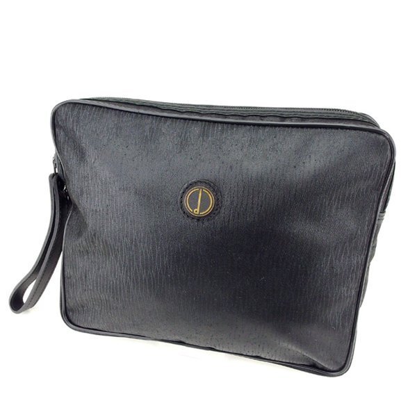 【BIGお買い物ラリー★30%OFFセール中】ダンヒル Dunhill クラッチバッグ ブラック レディース 中古