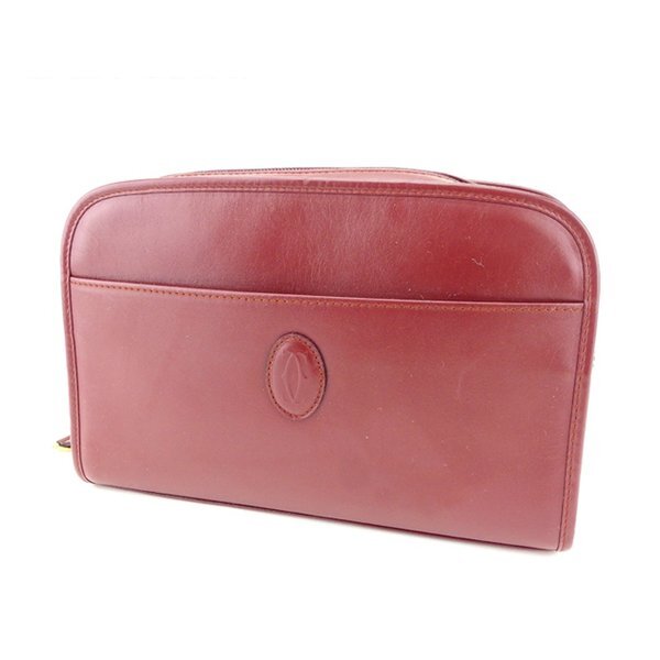 【BIGお買い物ラリー★30%OFFセール中】カルティエ CARTIER ポーチマストライン ボルドー レディース 中古