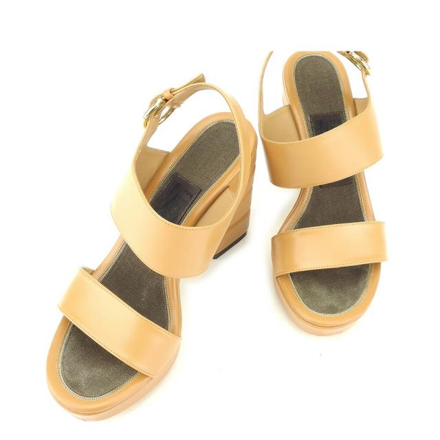 【X'masセール★30%OFF】サルヴァトーレフェラガモ Salvatore Ferragamo サンダル #3ハーフ ライトブラウン レディース 中古