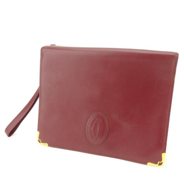 【BIGお買い物ラリー★30%OFFセール中】カルティエ CARTIER クラッチバッグマストライン ボルドー レディース 中古