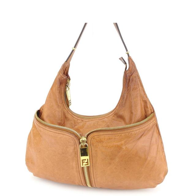 【BIGお買い物ラリー★30%OFFセール中】フェンディ FENDI ショルダーバッグズッカ ブラウン レディース 中古