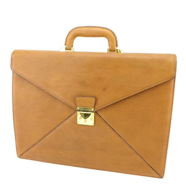 【X'masセール★30%OFF】ヴァレンティノ・ガラヴァーニ Valentino Garavani ビジネスバッグロゴプレート ブラウン ゴールド レディース 中古