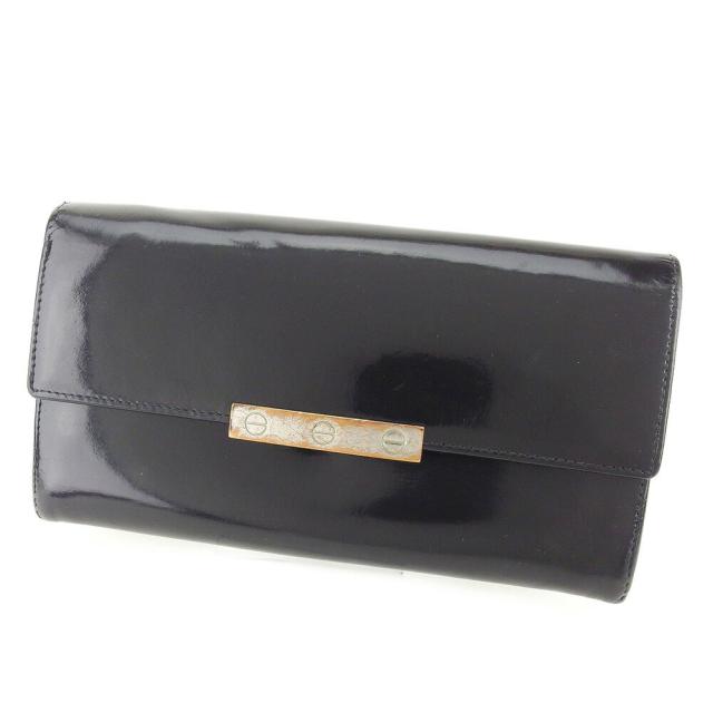 【BIGお買い物ラリー★30%OFFセール中】カルティエ CARTIER 長財布ラブコレクション ブラック シルバー レディース 中古