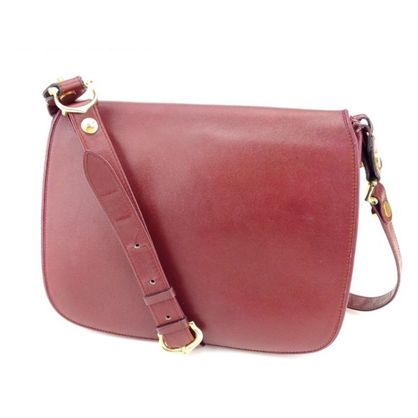 【BIGお買い物ラリー★30%OFFセール中】カルティエ CARTIER ショルダーバッグマストライン ボルドー レディース 中古