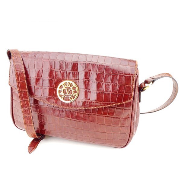 【BIGお買い物ラリー★30%OFFセール中】ヴァレンティノ・ガラヴァーニ Valentino Garavani ショルダーバッグクロコダイル型押し ブラウン レディース 中古