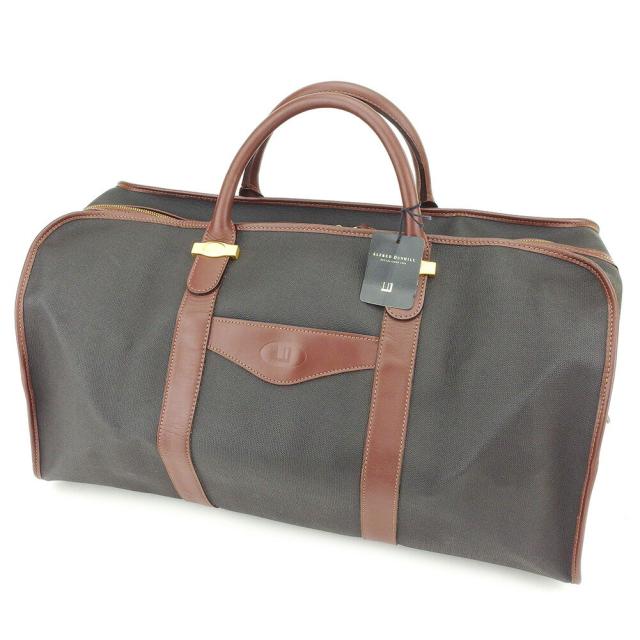 【BIGお買い物ラリー★30%OFFセール中】ダンヒル Dunhill ボストンバッグ ブラック　ブラウン レディース 中古