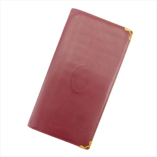 【BIGお買い物ラリー★30%OFFセール中】カルティエ CARTIER 札入れマストライン ボルドー レディース 中古