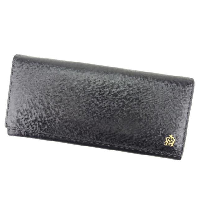 【X'masセール★30%OFF】ダンヒル Dunhill 長財布ベルグレイブ ADマーク ブラック ゴールド レディース 中古