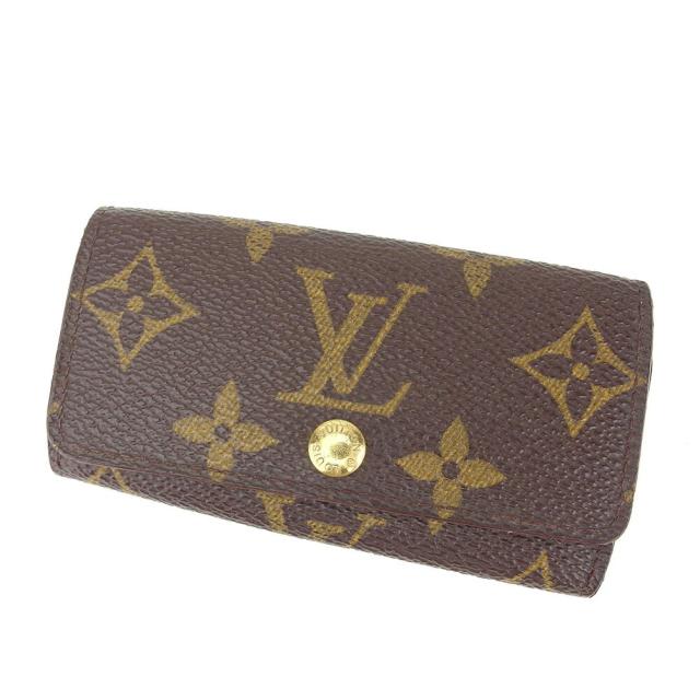 【BIGお買い物ラリー★30%OFFセール中】ルイ・ヴィトン LOUIS VUITTON キーケースモノグラム ミュルティクレ4 ブラウン ベージュ ゴールド レディース 中古