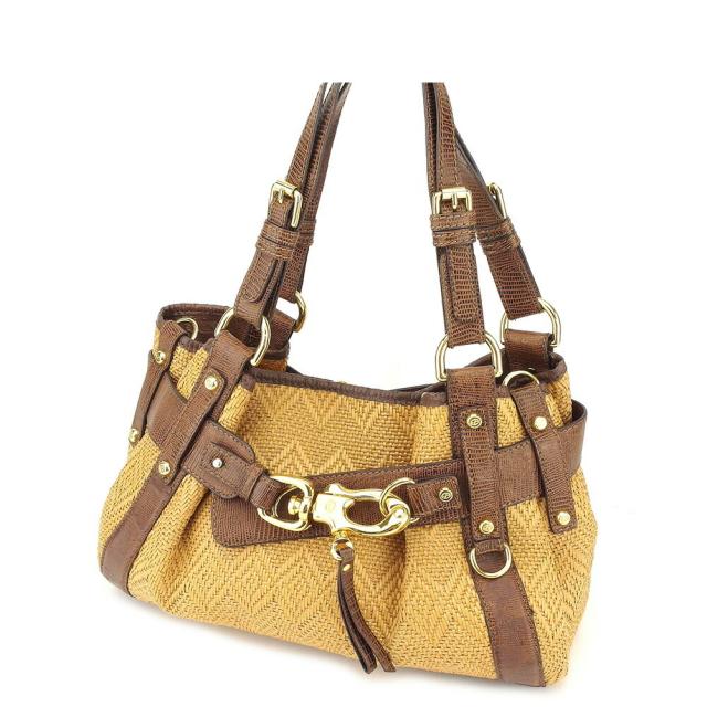 【BIGお買い物ラリー★30%OFFセール中】フランチェスコ・ビアジア FRANCESCO BIASIA トートバッグシークレットラブ ベージュ ブラウン ゴールド レディース 中古