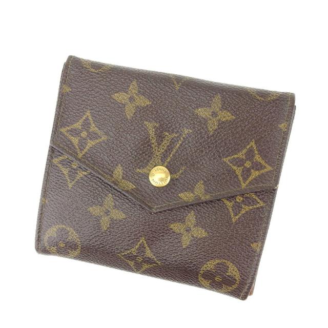 【BIGお買い物ラリー★30%OFFセール中】ルイ・ヴィトン LOUIS VUITTON 二つ折り財布モノグラム ポルトモネビエ（旧タイプ） ブラウン ベージュ ゴールド レディース 中古