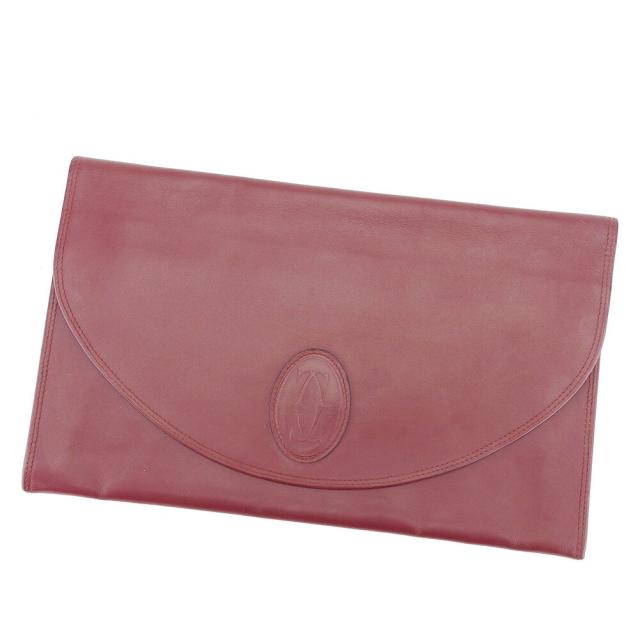 【X'masセール★30%OFF】カルティエ CARTIER クラッチバッグマストライン ボルドー レディース 中古