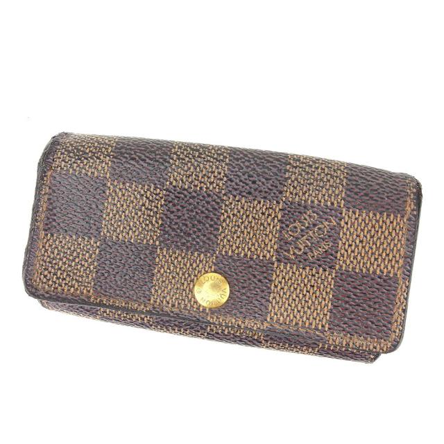 【BIGお買い物ラリー★30%OFFセール中】ルイ・ヴィトン LOUIS VUITTON キーケースダミエ ミュルティクレ4 ブラウン ベージュ ゴールド レディース 中古