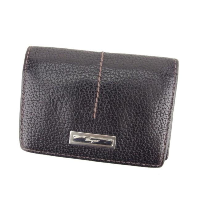 【BIGお買い物ラリー★30%OFFセール中】サルヴァトーレフェラガモ Salvatore Ferragamo カードケース ブラウン レディース 中古