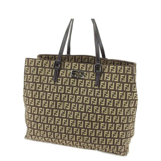 【BIGお買い物ラリー★30%OFFセール中】フェンディ FENDI トートバッグズッキーノ ブラウン ベージュ レディース 中古