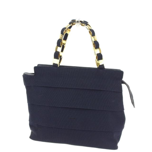 【BIGお買い物ラリー★30%OFFセール中】サルヴァトーレフェラガモ Salvatore Ferragamo ハンドバッグティアード ヴァラチェーン ネイビー ゴールド レディース 中古