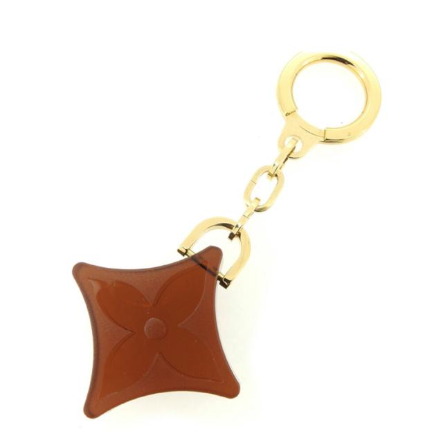 【BIGお買い物ラリー★30%OFFセール中】ルイ・ヴィトン LOUIS VUITTON キーホルダーモノグラムフラワー ブラウン ゴールド レディース 中古