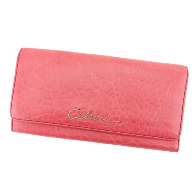 【BIGお買い物ラリー★30%OFFセール中】セリーヌ CELINE 長財布 ピンク レディース 中古