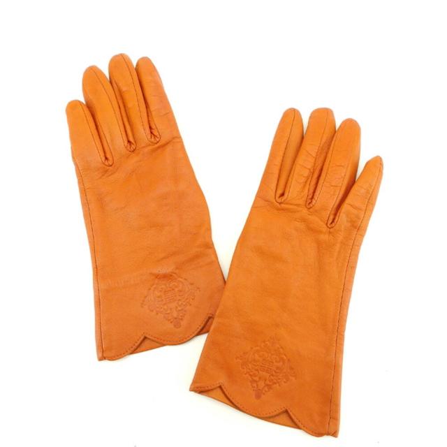 【BIGお買い物ラリー★30%OFFセール中】ジバンシィ GIVENCHY 手袋4Gロゴ オレンジ レディース 中古