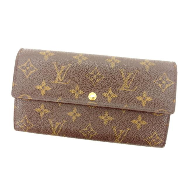【X'masセール★30%OFF】ルイ・ヴィトン LOUIS VUITTON 長財布モノグラム ポシェットポルトモネクレディ ブラウン レディース 中古