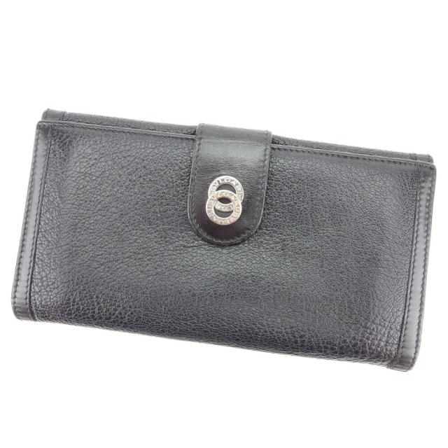 【BIGお買い物ラリー★30%OFFセール中】ブルガリ BVLGARI 長財布ドッピオトンド ブラック レディース 中古