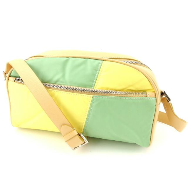 【BIGお買い物ラリー★30%OFFセール中】ハンティングワールド HUNTING WORLD ショルダーバッグカラーブロック グリーン イエロー ベージュ レディース 中古